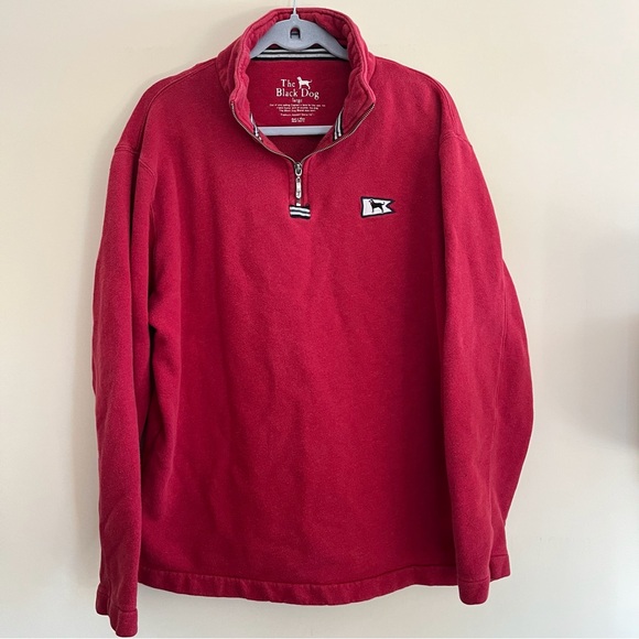 The Black Dog | Shirts | The Black Dog Red Quarter Zip Sweatshirt ...